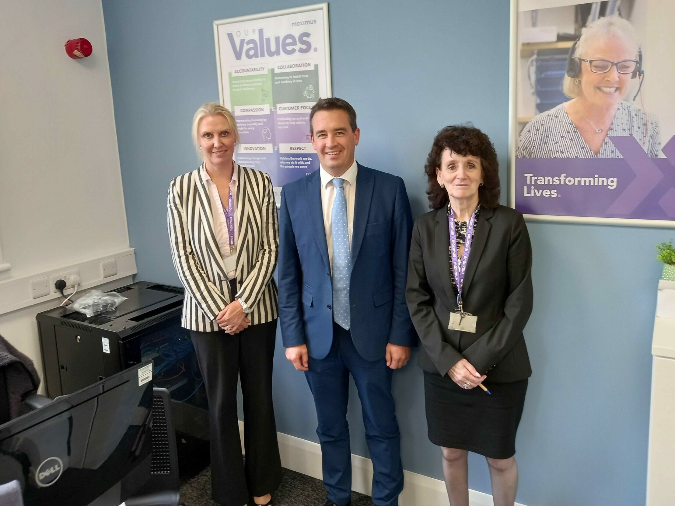 Dr James Davies MP visits Maximus office in Rhyl to see how employment ...
